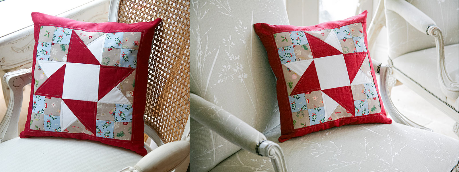 Patchwork Star Cushion Cover Sewing Pattern With Video | Half Yard Sewing Club